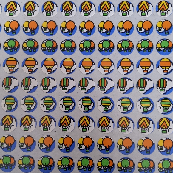 Office | Vintage Hot Air Balloon Mini Round Reward Stickers 4 ...